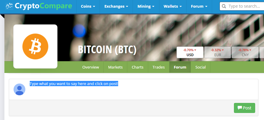 How to use CryptoCompare forums? | CryptoCompare.com
